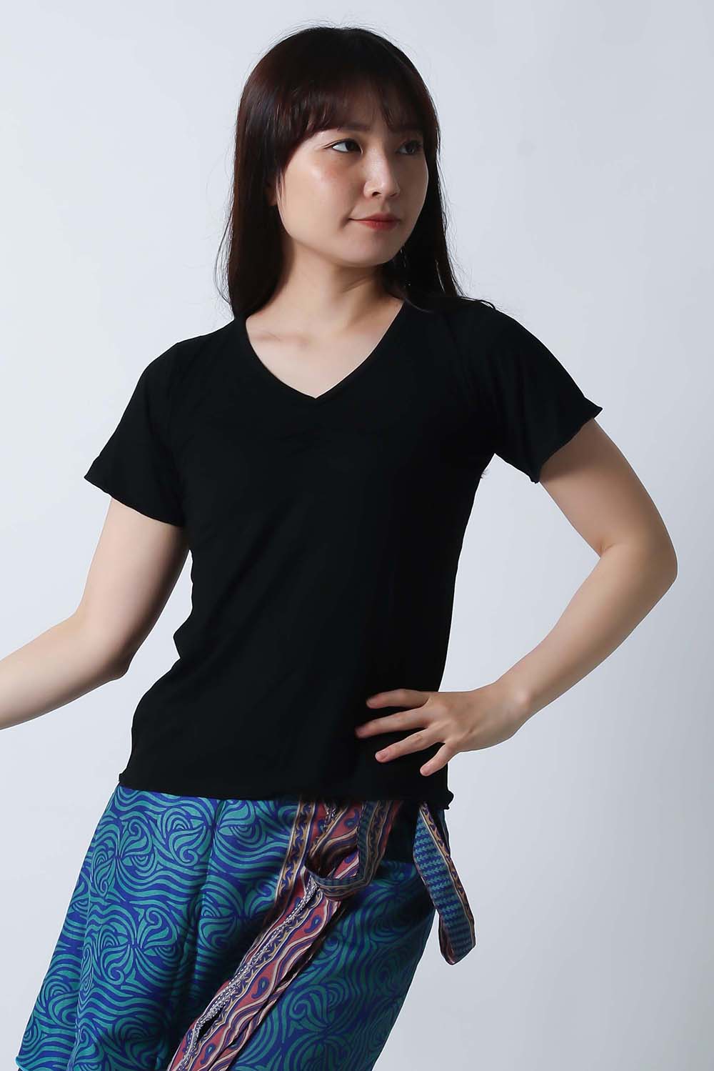 ダンストップスVネックC266(2 colors）【ネコポス便送料無料】【送料無料】 ベリーダンス衣装専門店エリフ